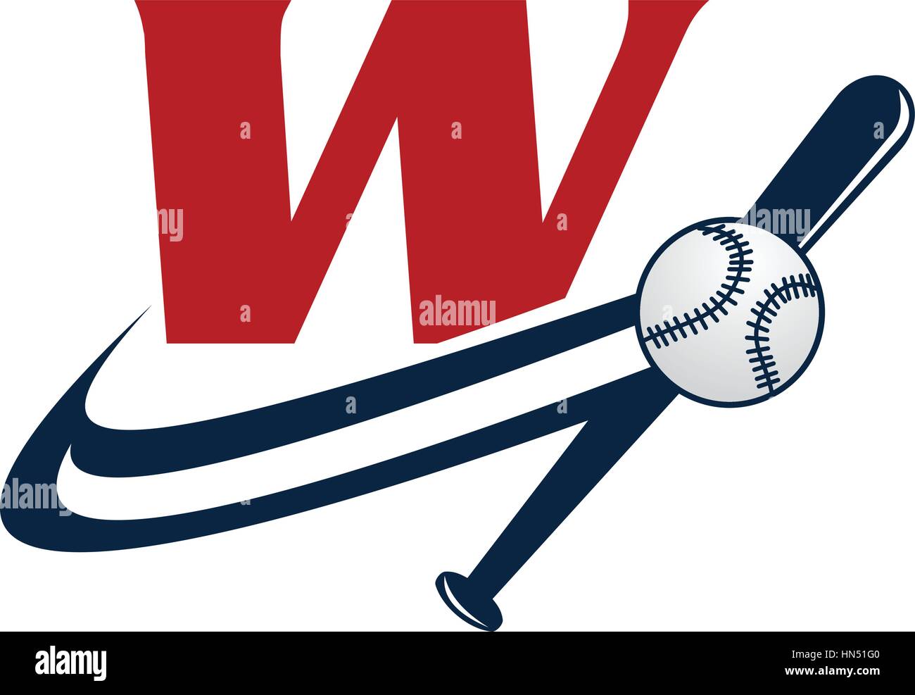 Base Ball Letter W Stock Vector Image & Art - Alamy