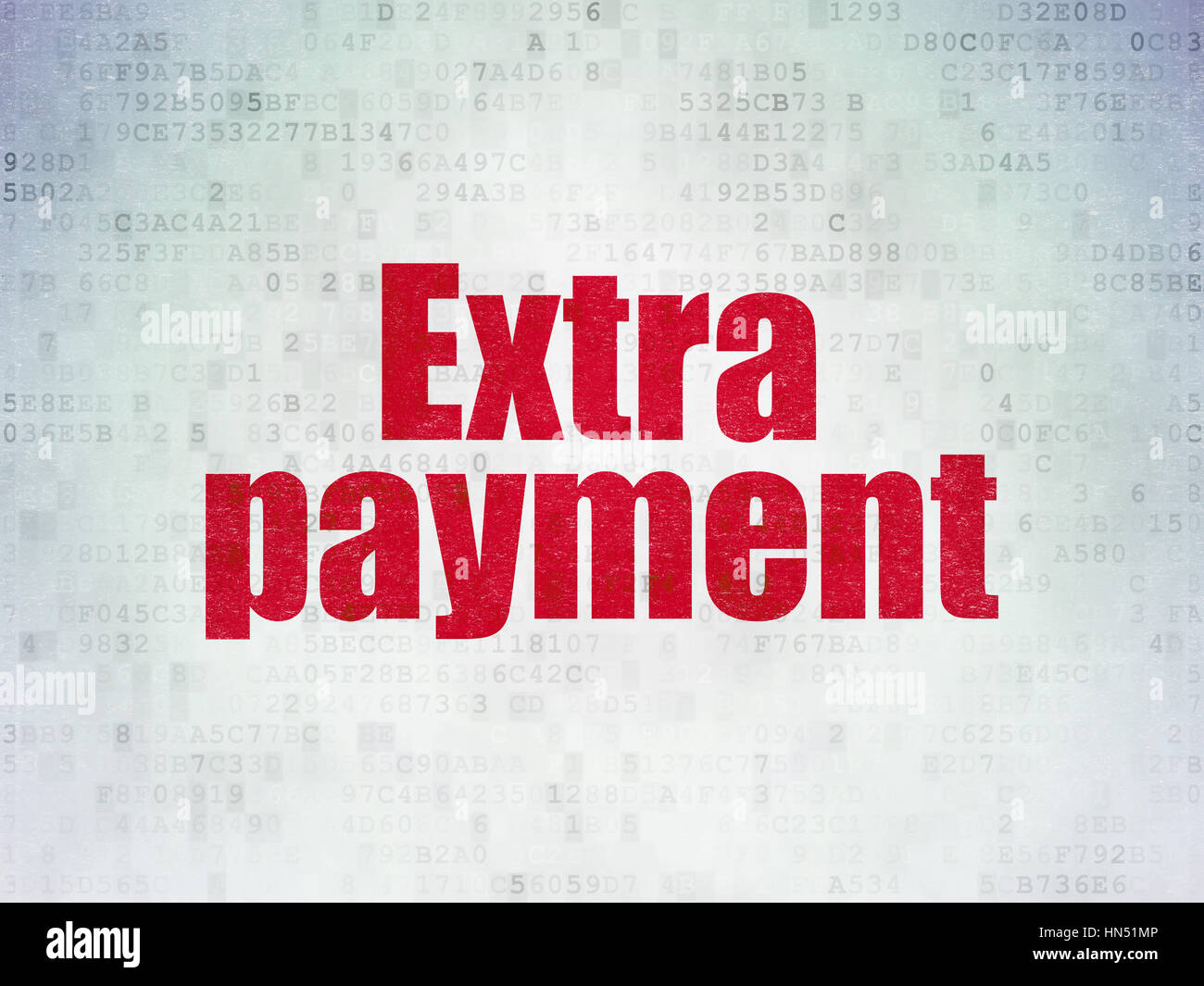 Banking concept: Painted red word Extra Payment on Digital Data Paper ...