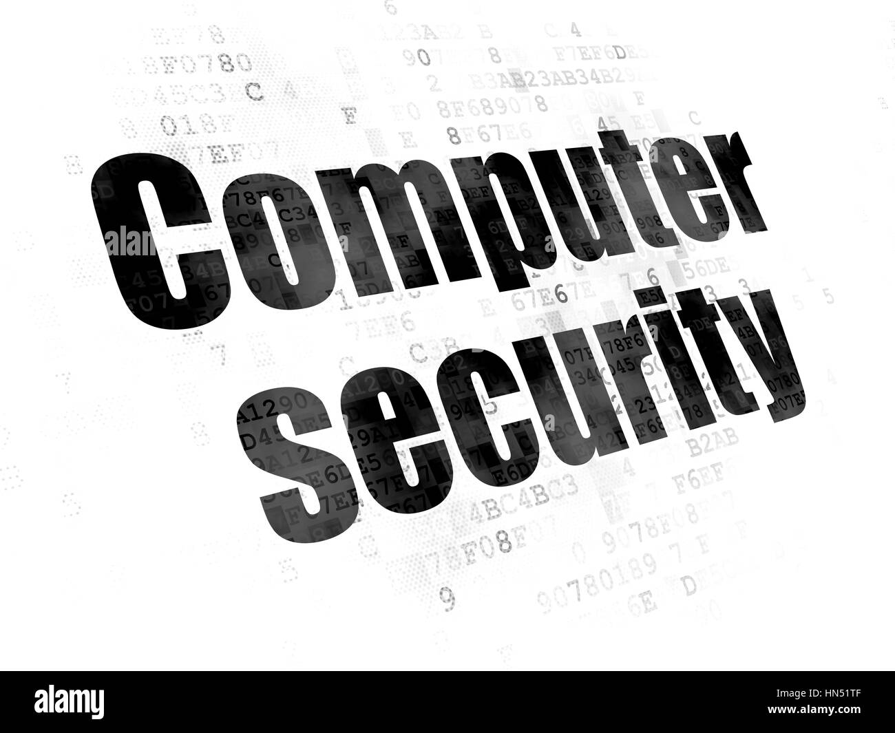 Privacy concept: Pixelated black text Computer Security on Digital ...