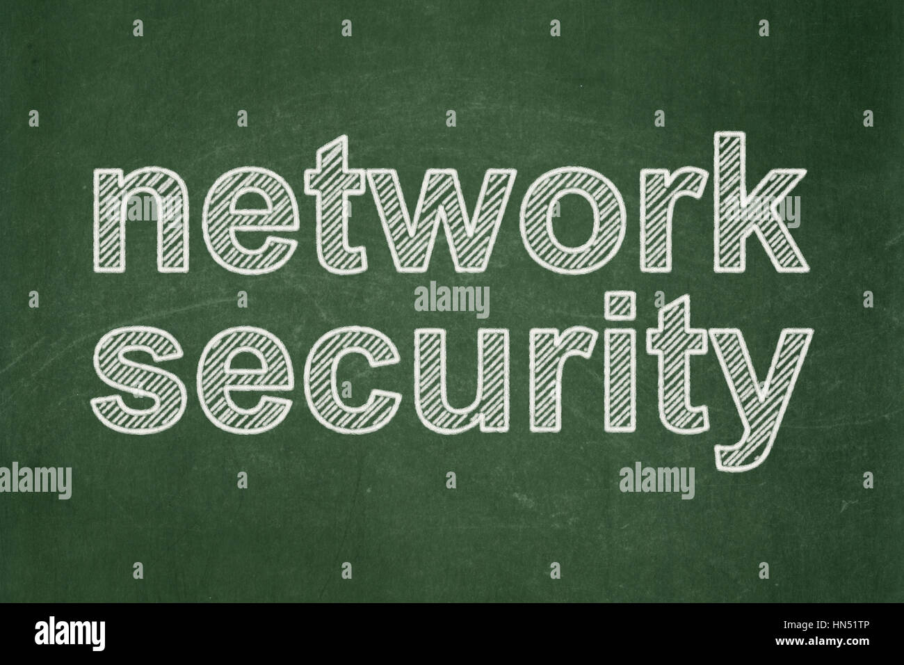 Safety concept: text Network Security on Green chalkboard background ...