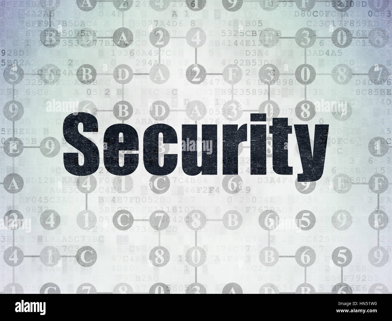 Security concept: Painted black text Security on Digital Data Paper background with Scheme Of ...
