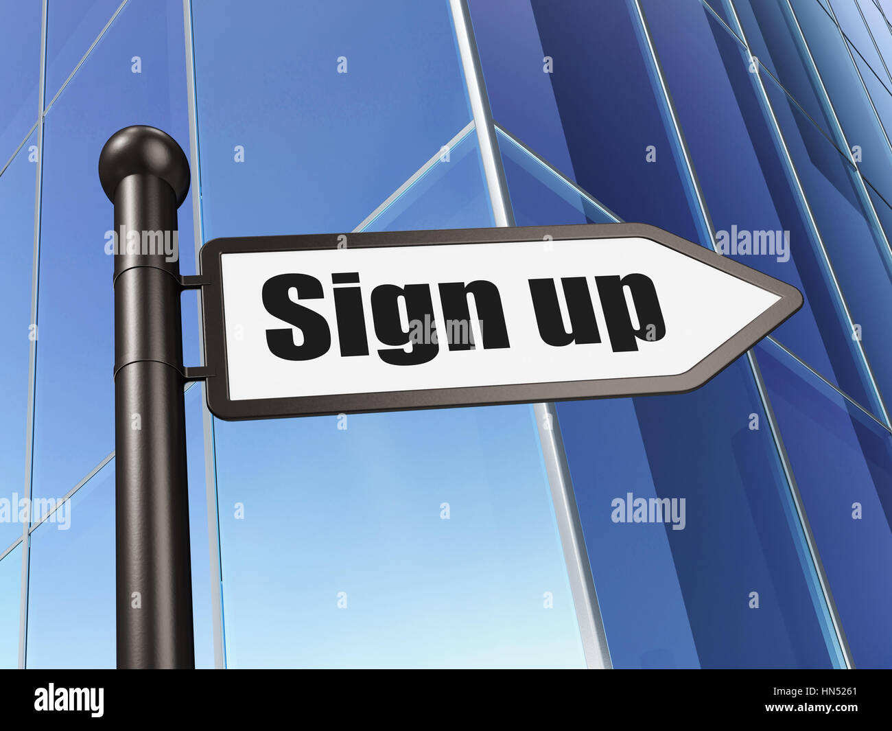 Web development concept: sign Sign Up on Building background, 3D ...