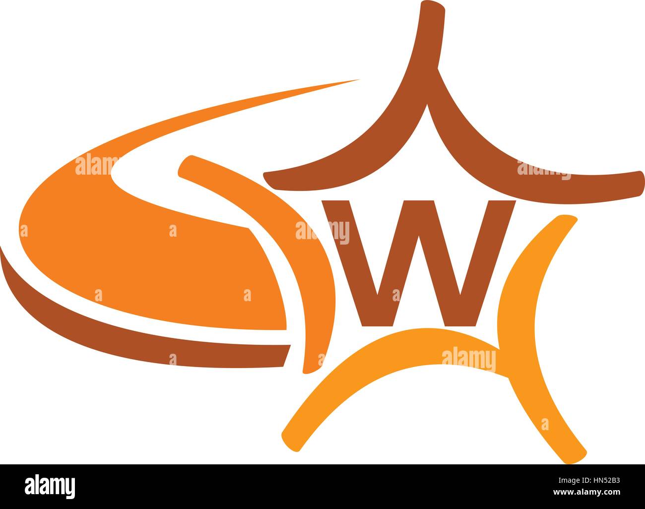 Star Swoosh Letter W Stock Vector Image & Art - Alamy
