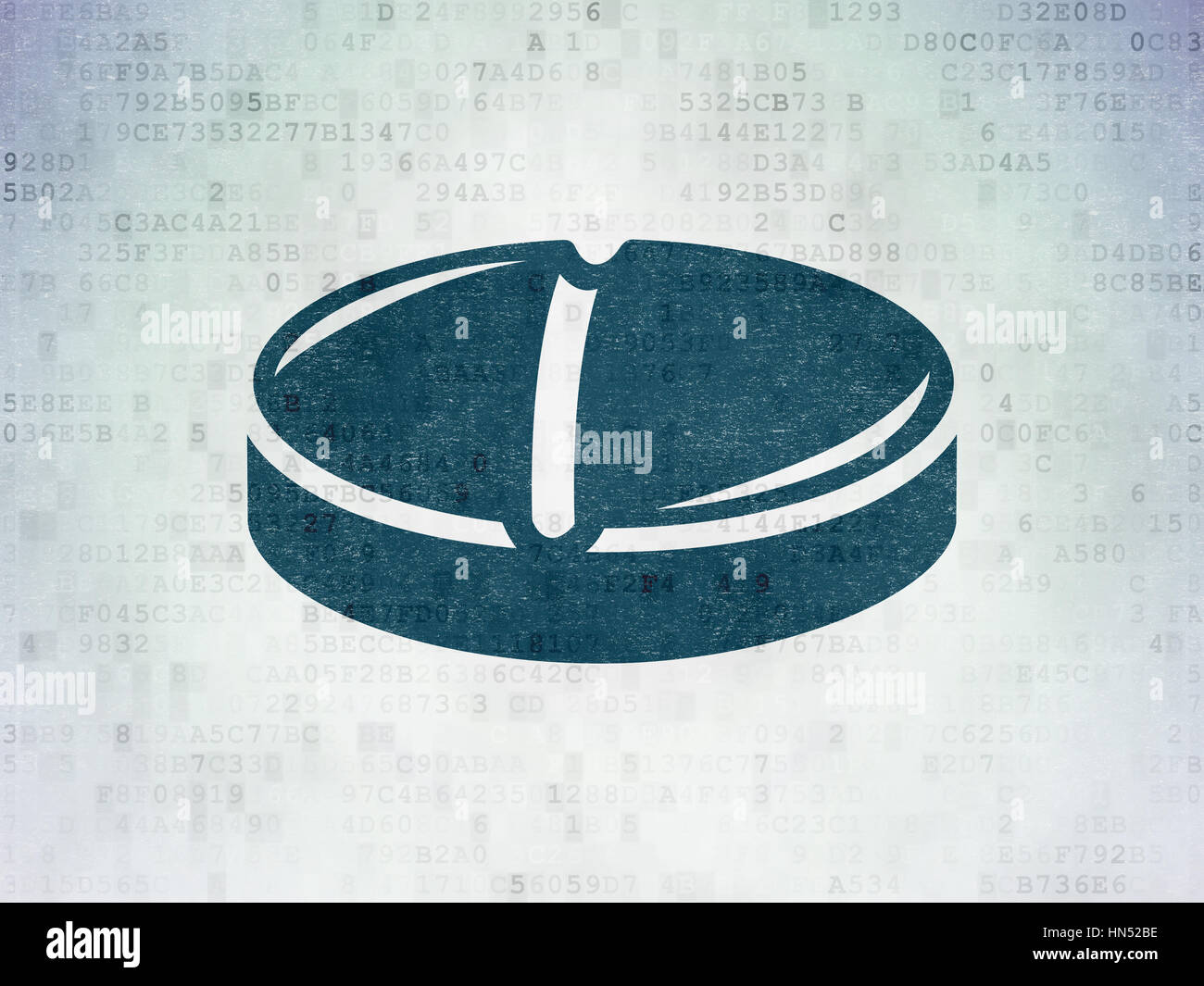 Healthcare concept: Painted blue Pill icon on Digital Data Paper ...