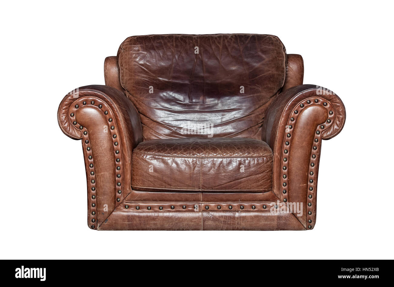 Brown leather chair Stock Photo - Alamy