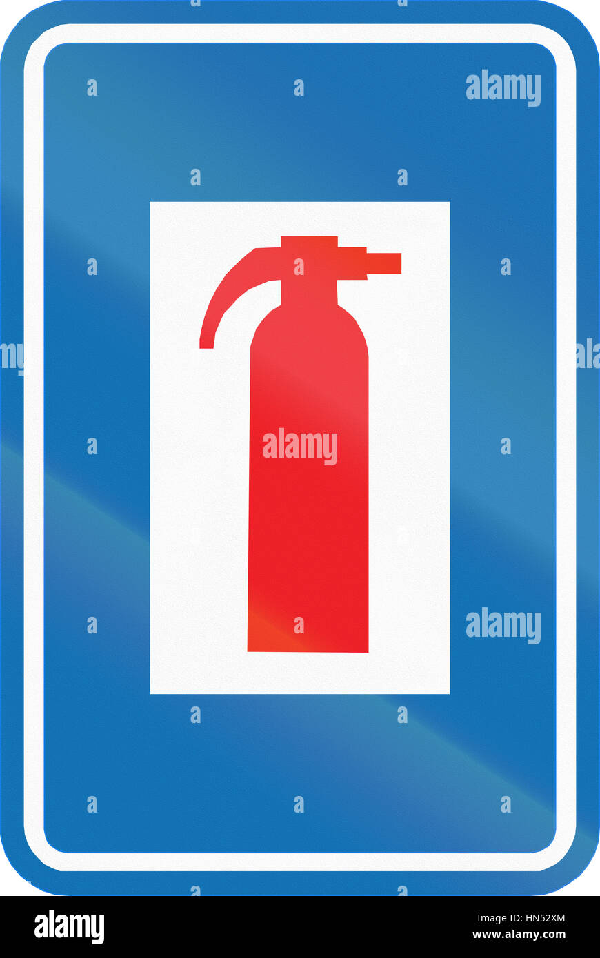 Belgian informational road sign - Fire extinguisher Stock Photo - Alamy