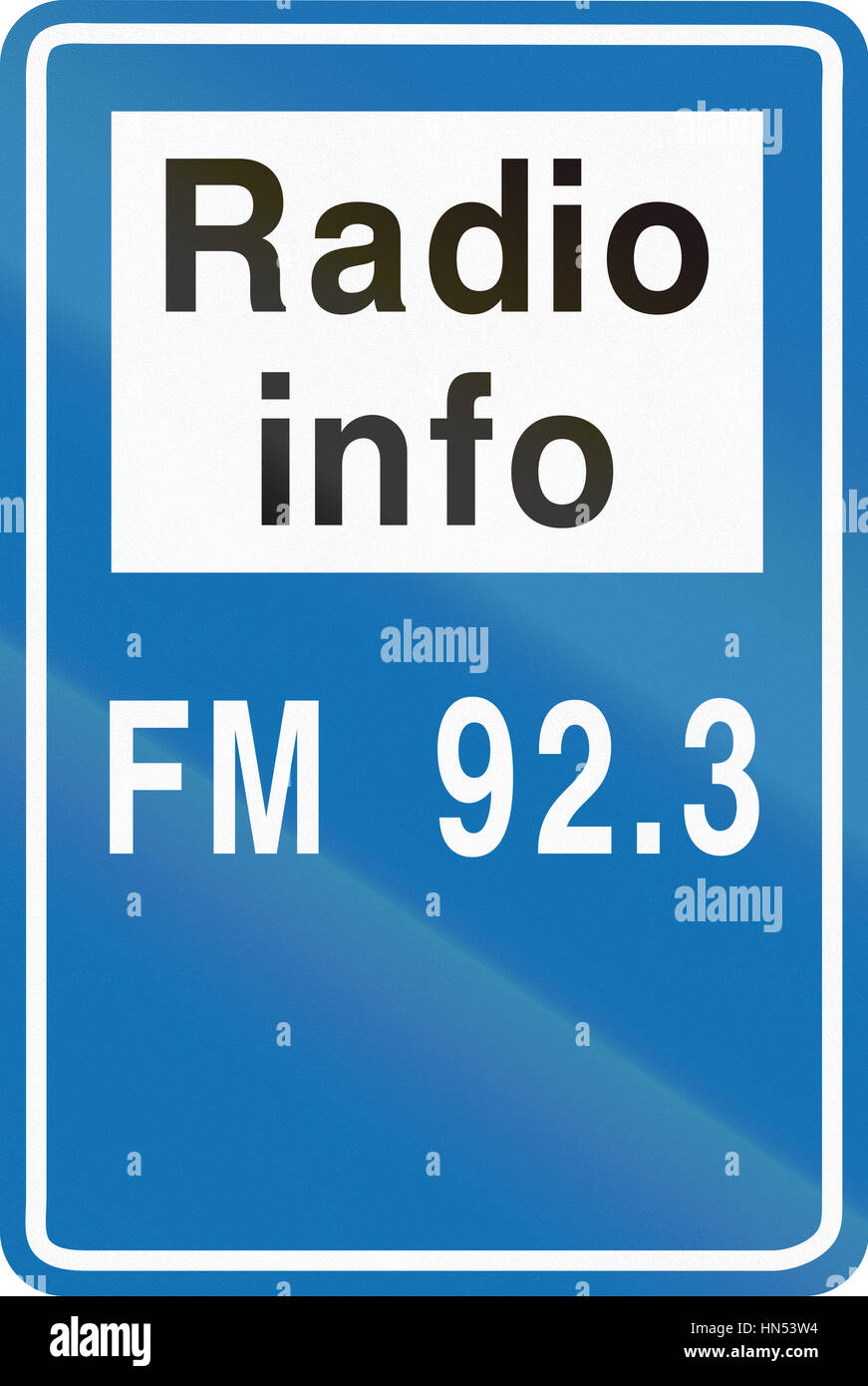 Belgian road sign - Radio frequency for traffic information Stock Photo ...