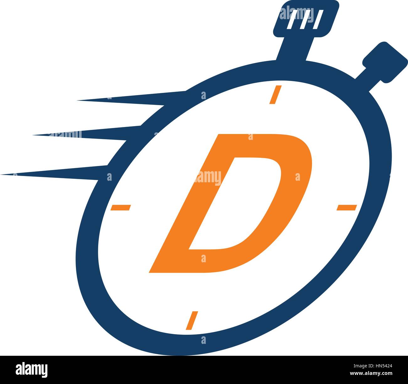 Stopwatch Logo Letter D Stock Vector Image & Art - Alamy