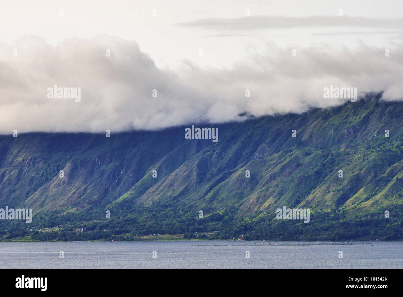 View of toba lake from Parapat, North Sumatra, Indonesia. Parapat is ...