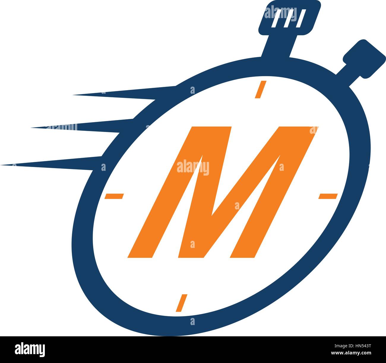 Stopwatch Logo Letter M Stock Vector Image & Art - Alamy