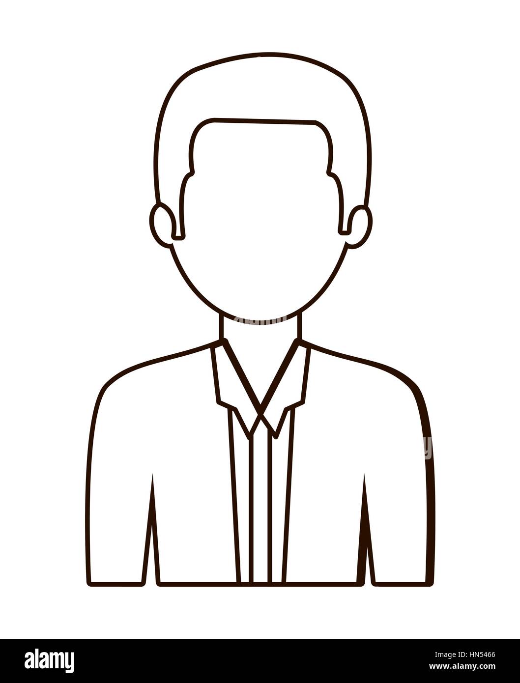faceless businessman portraiticon image simple black line vector ...