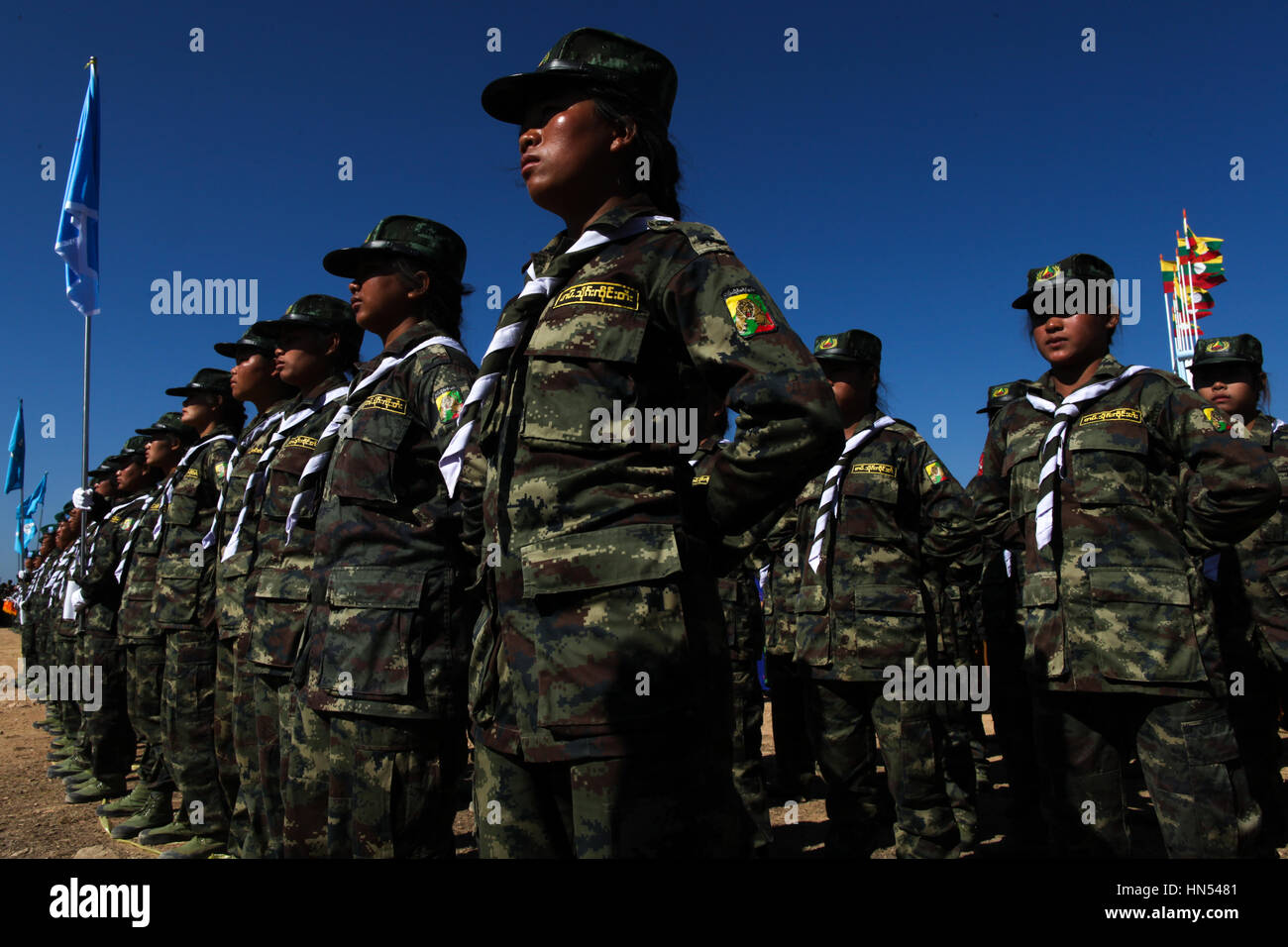 Loi Tai Leng, Myanmar. 07th Feb, 2017. Shan military show during the ...