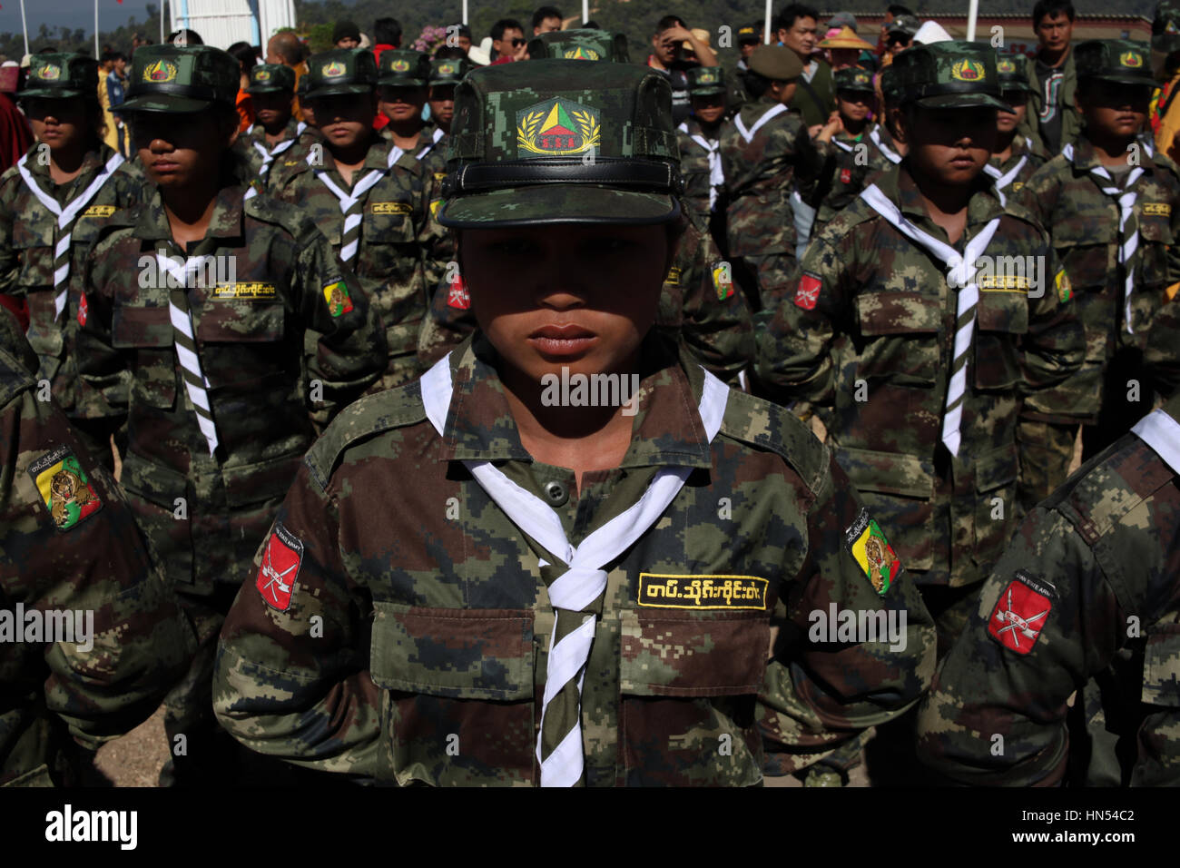 Loi Tai Leng, Myanmar. 07th Feb, 2017. Shan military show during the ...