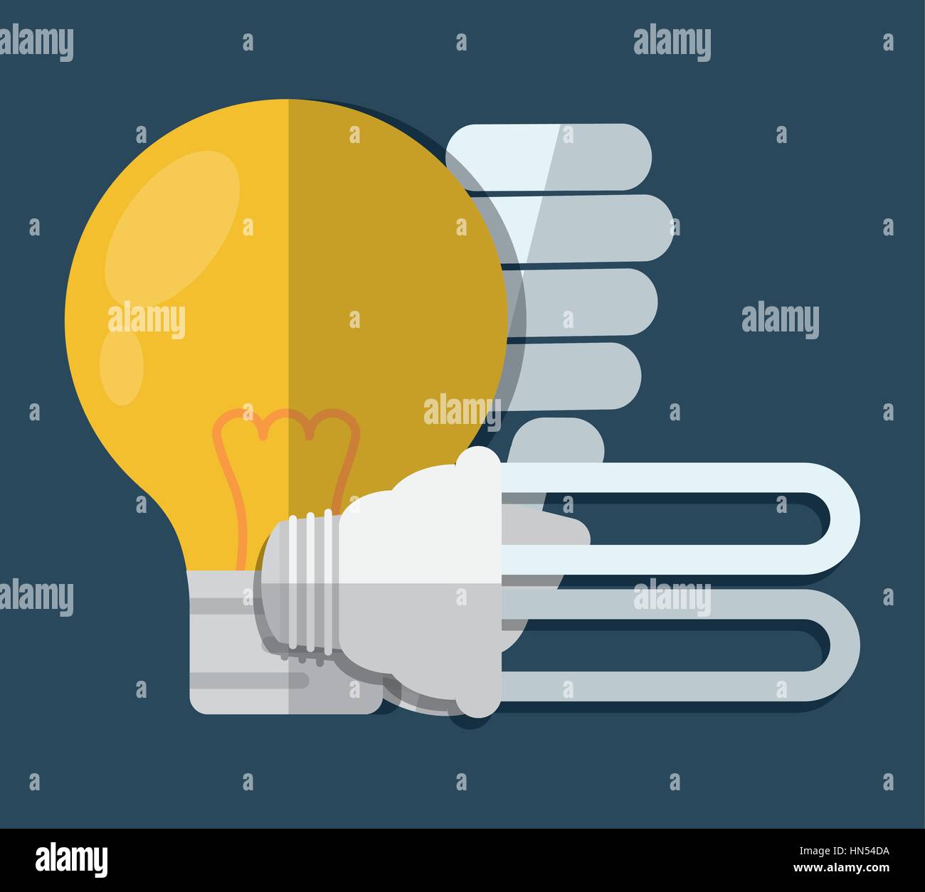 regular and energy saving lightbulb icon image vector illustration ...