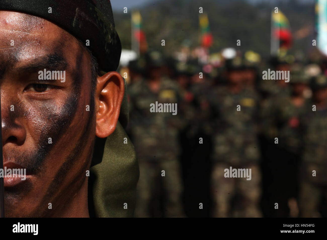 Loi Tai Leng, Myanmar. 07th Feb, 2017. Shan military show during the ...