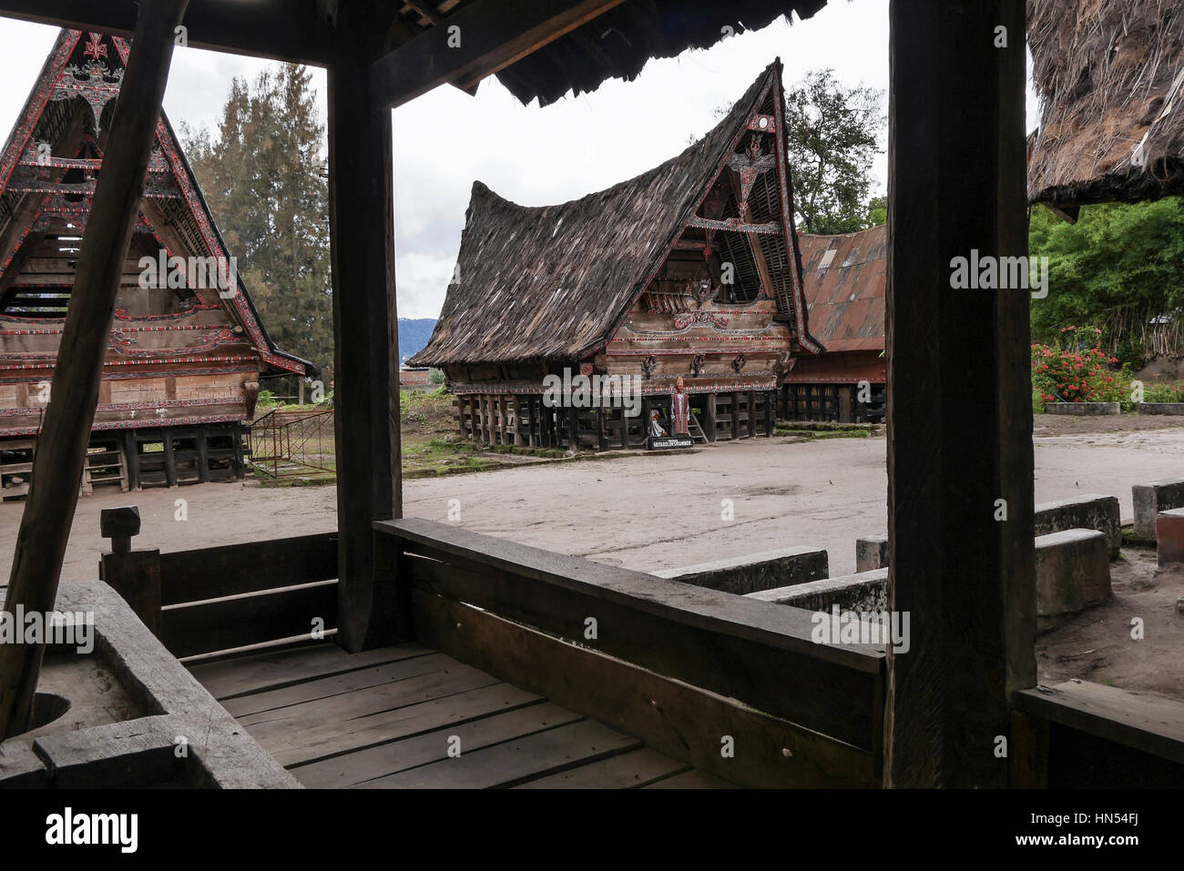 A Batak traditional house in Toba Lake, North Sumatera, Indonesia Stock ...