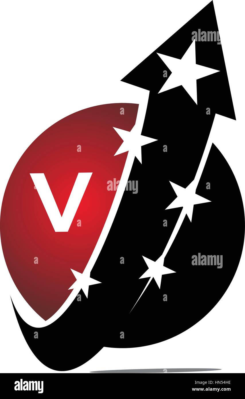 Star Swoosh Letter V Stock Vector Image & Art - Alamy