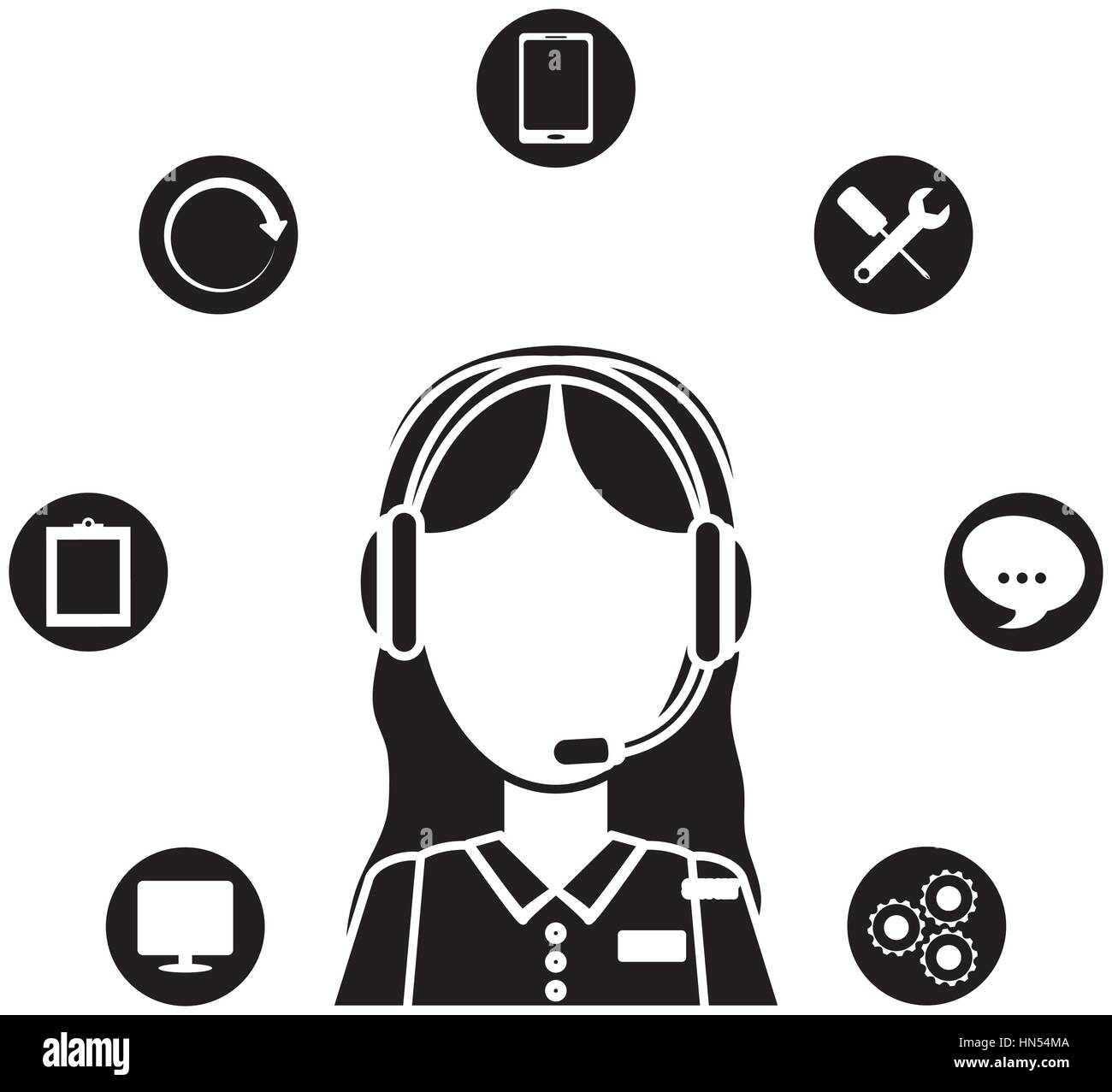 online support technical service or call center related icon image vector illustration design ...