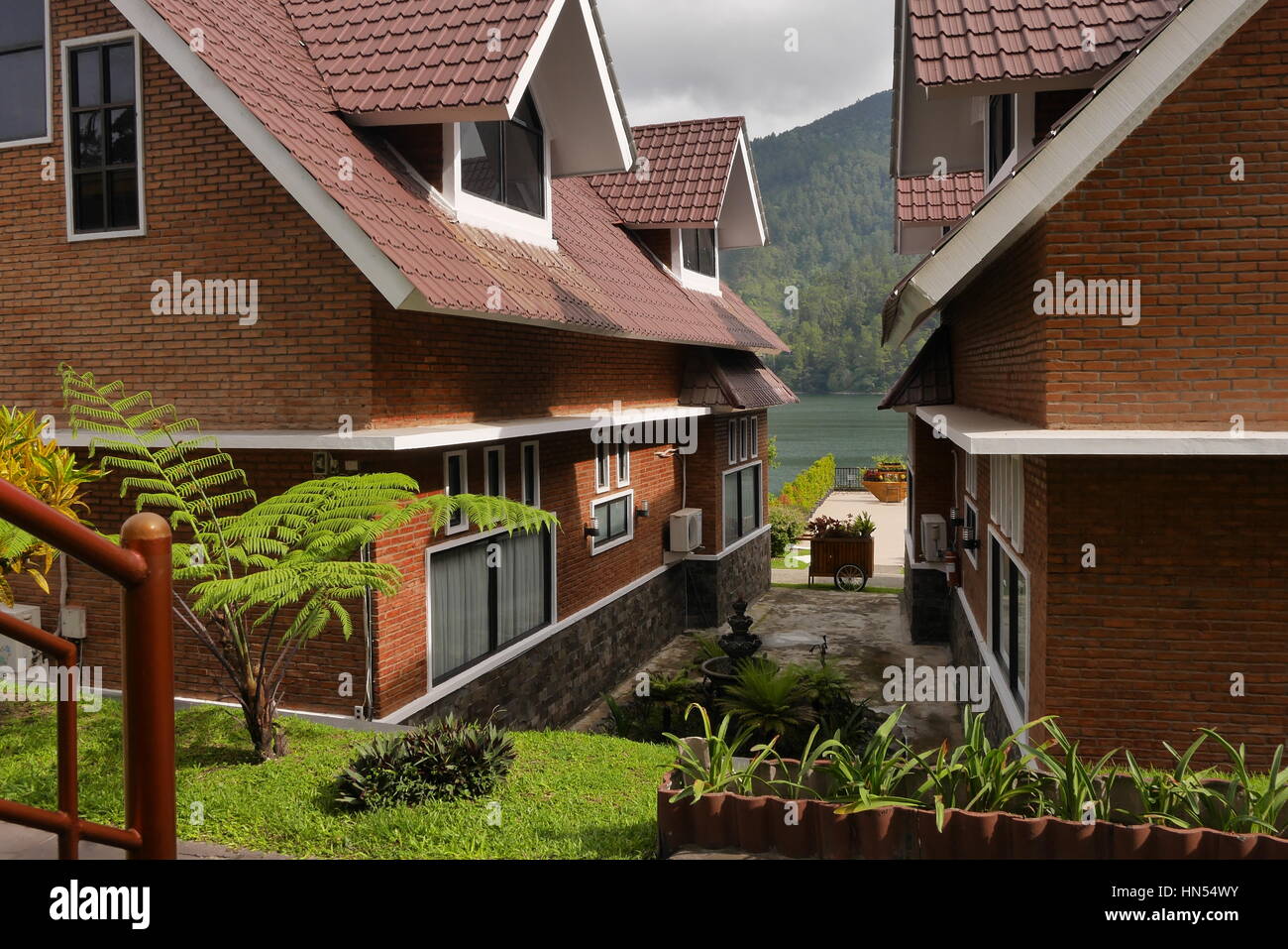 Inna Parapat hotel in the Toba Lake, North Sumatera, Indonesia Stock ...