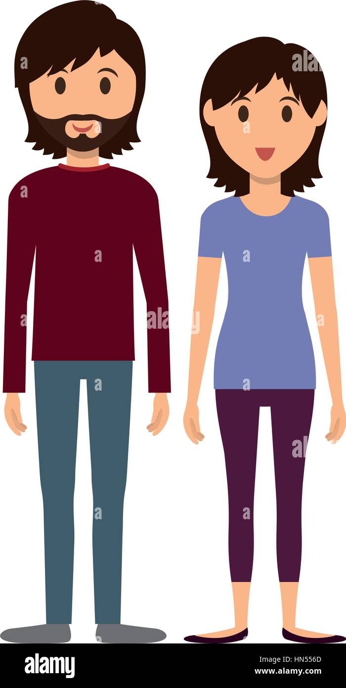 Cute couple cartoon icon vector illustration graphic design Stock ...