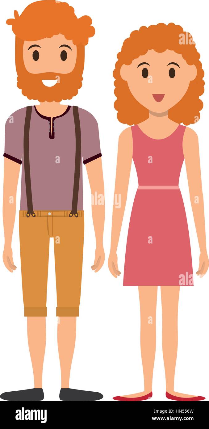 Cute couple cartoon icon vector illustration graphic design Stock ...
