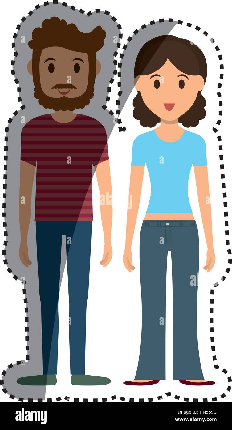 Cute couple cartoon icon vector illustration graphic design Stock ...