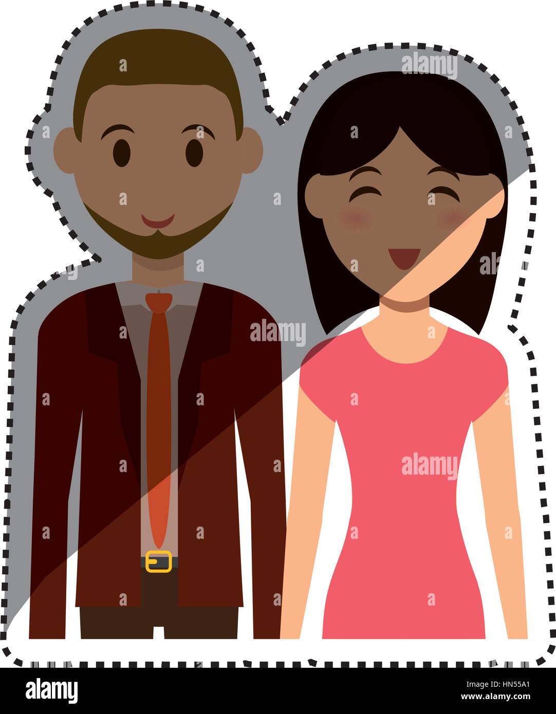 Cute couple cartoon icon vector illustration graphic design Stock ...