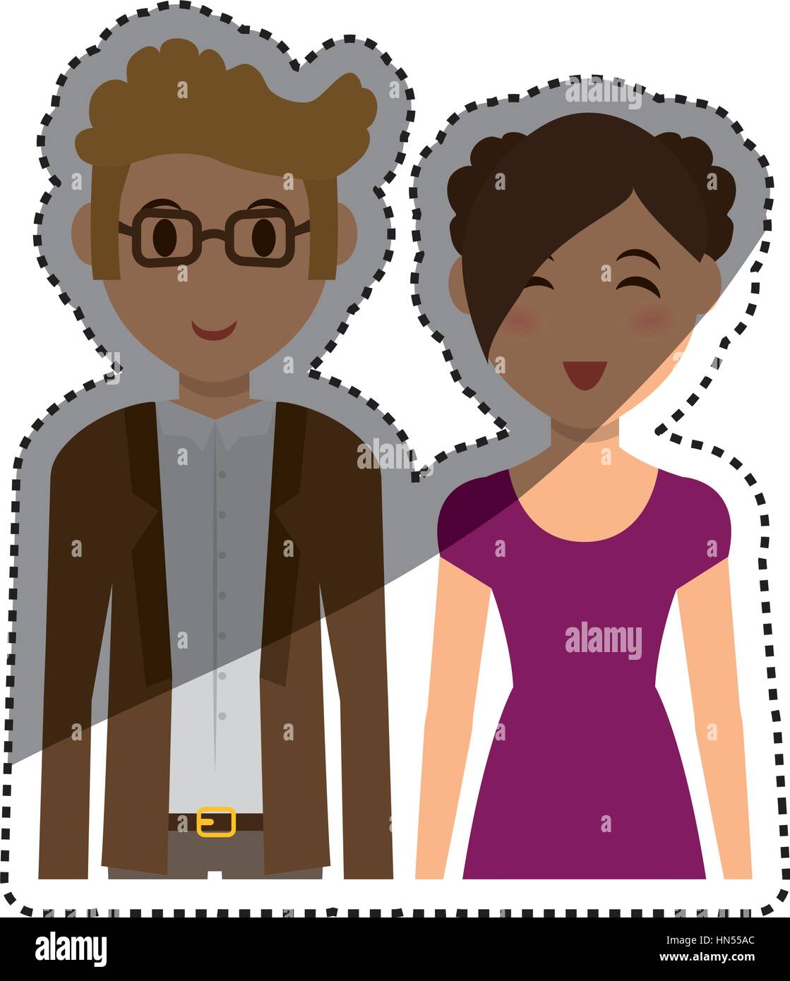 Cute couple cartoon icon vector illustration graphic design Stock ...