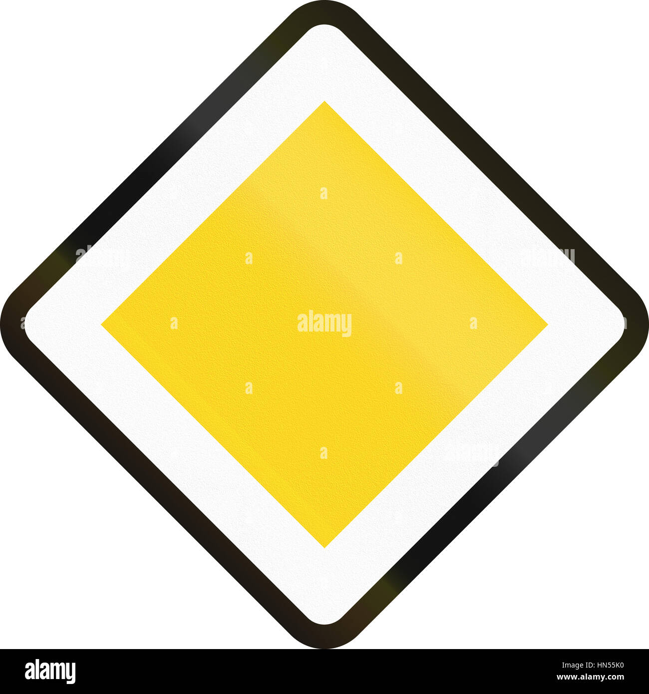 Road sign used in Denmark - Priority road Stock Photo - Alamy