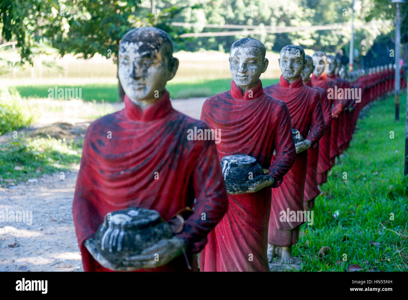 Myanmar (formerly Burma). Kayin State (Karen State). Hpa-An. Row of a ...