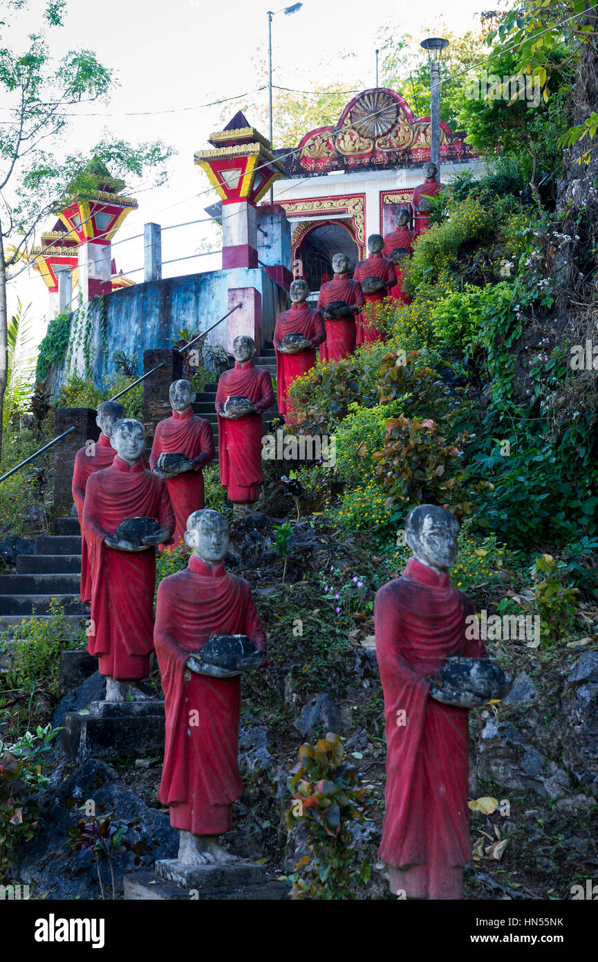 Myanmar (formerly Burma). Kayin State (Karen State). Hpa-An. Row of a ...