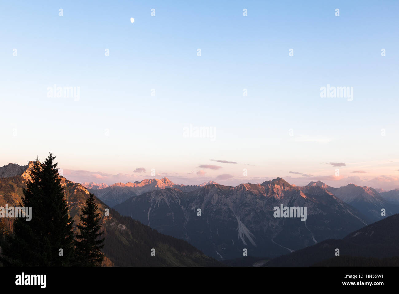 Dawn view alpine panorama hi-res stock photography and images - Alamy