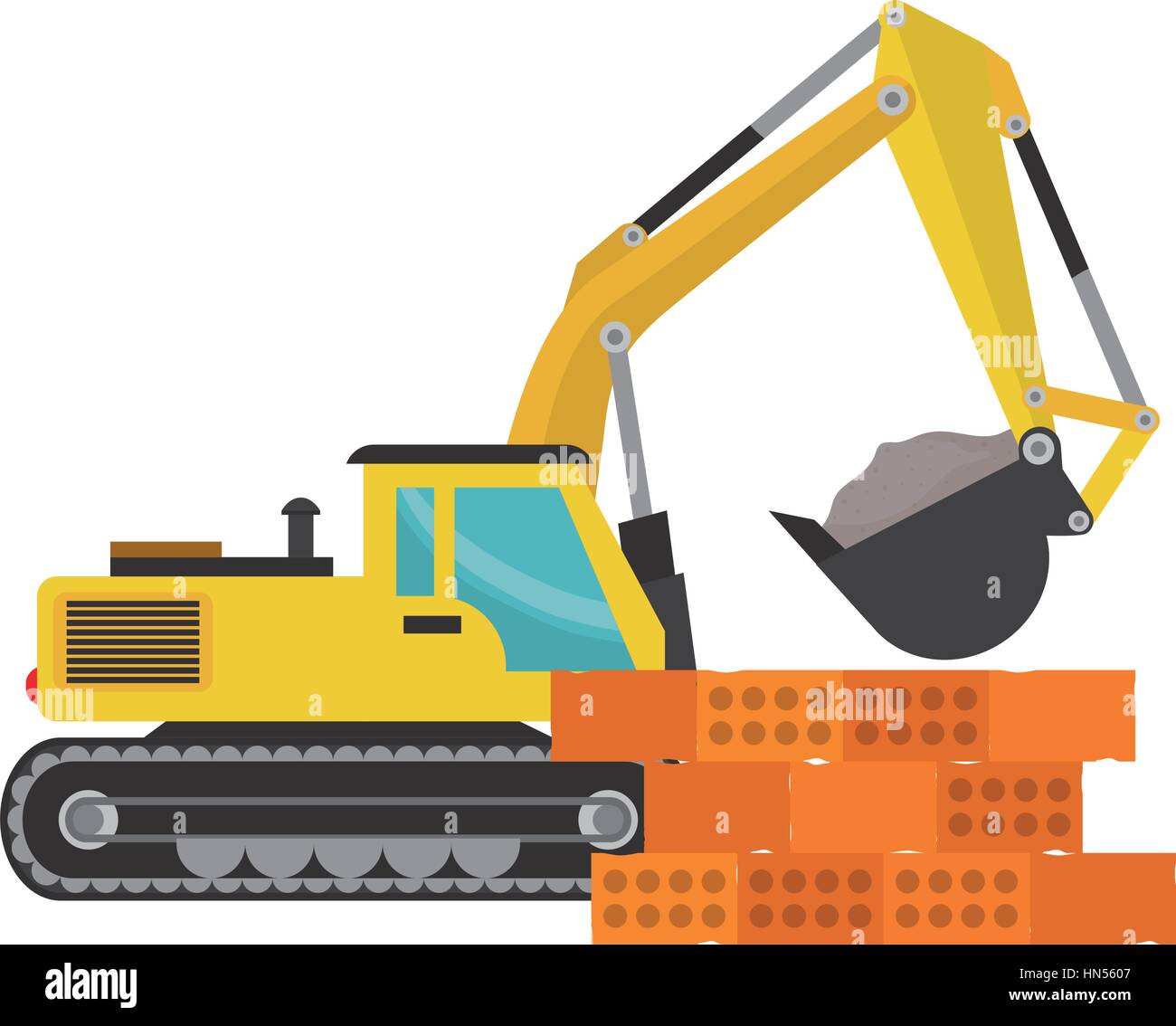 Construction machinery vehicle icon vector illustration graphic design ...