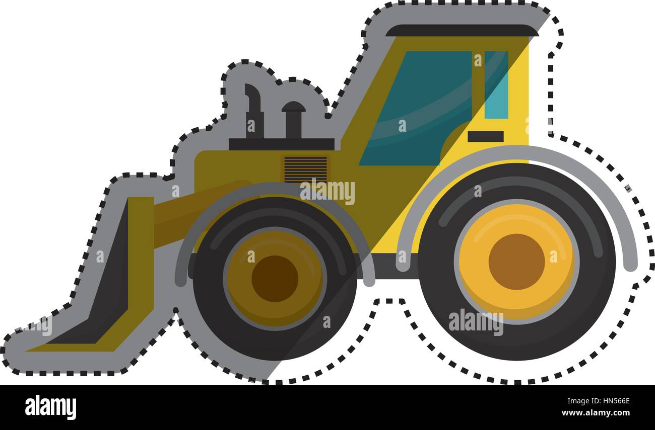 Construction machinery vehicle icon vector illustration graphic design ...