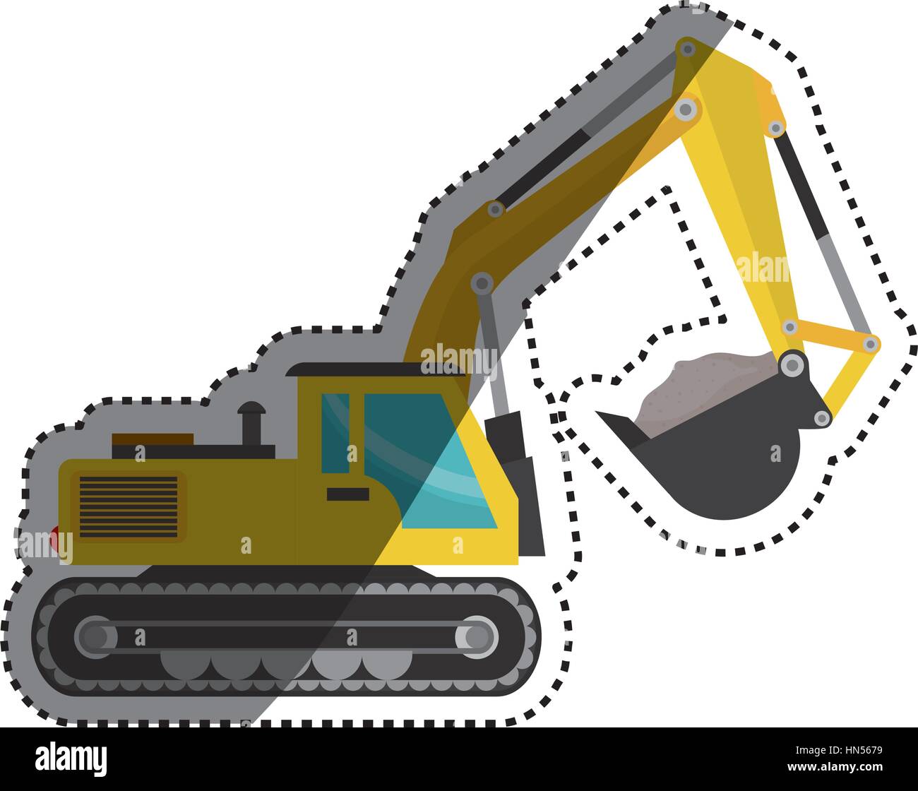 Construction machinery vehicle icon vector illustration graphic design ...