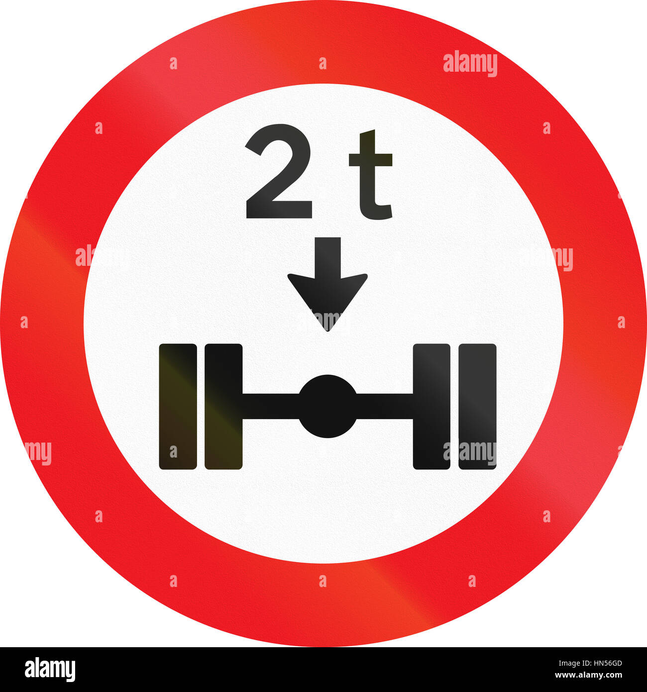 Road sign used in Denmark - No vehicles having a weight exceeding 2 ...