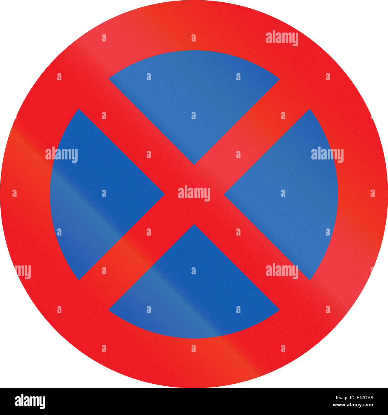 Road sign used in Denmark - No stopping Stock Photo - Alamy