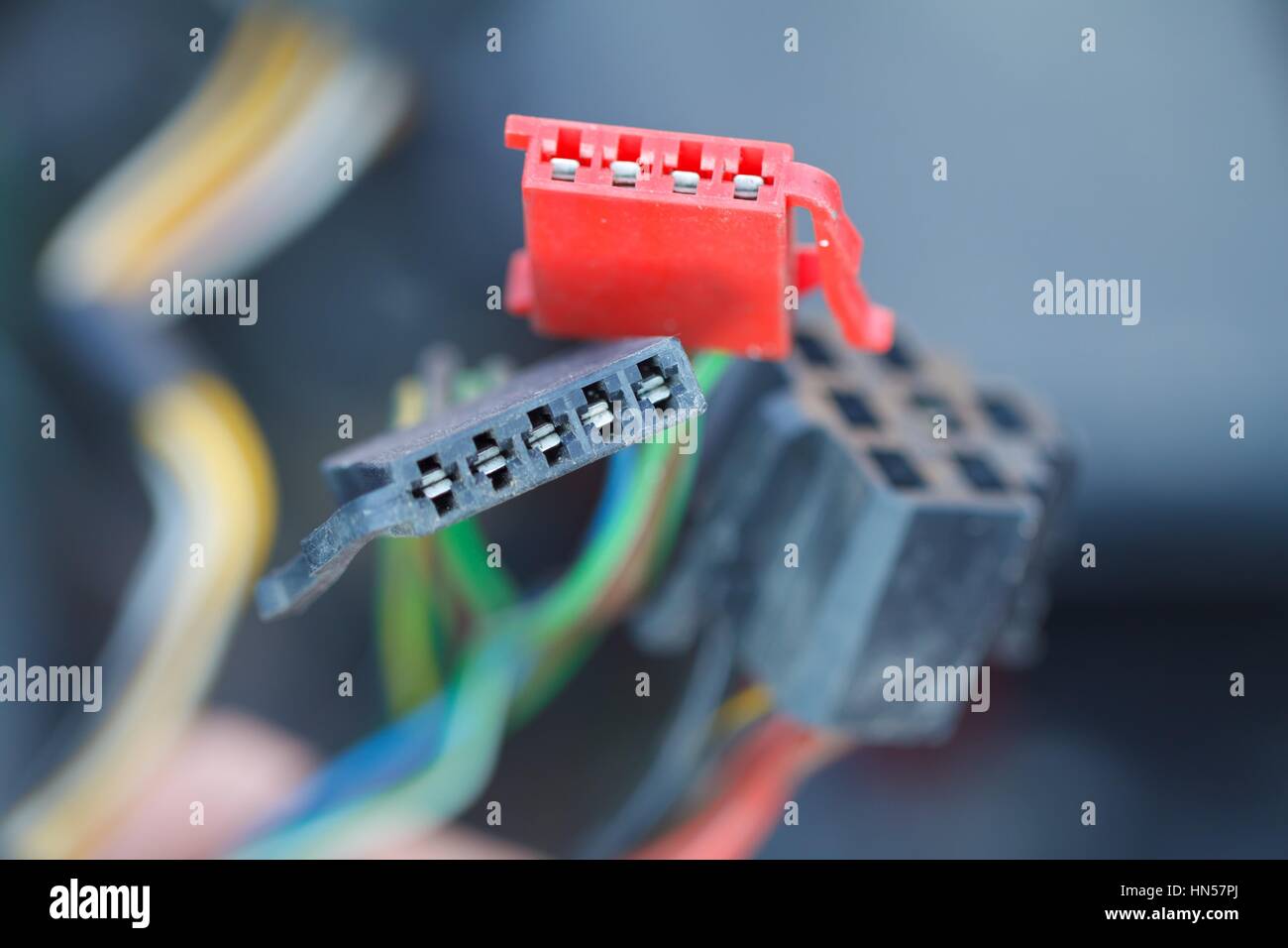 Picture of a electric wires in a smashed car Stock Photo - Alamy