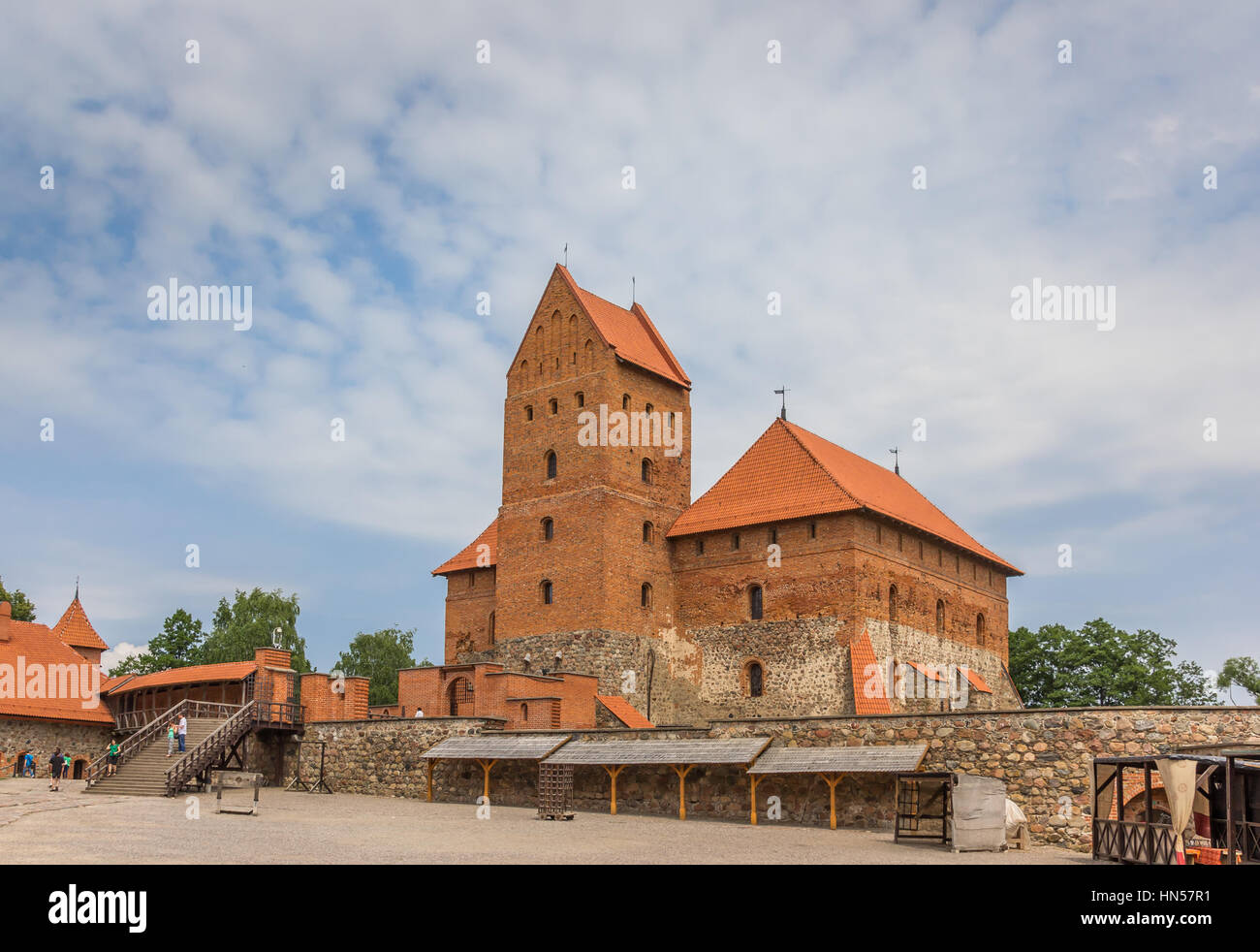 Courtyard of the Trakai red brick castle in Lithuania Stock Photo - Alamy
