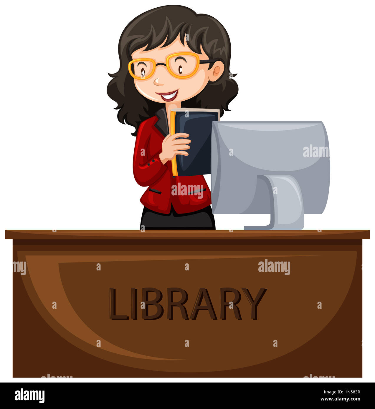 Librarian at computer hi-res stock photography and images - Alamy