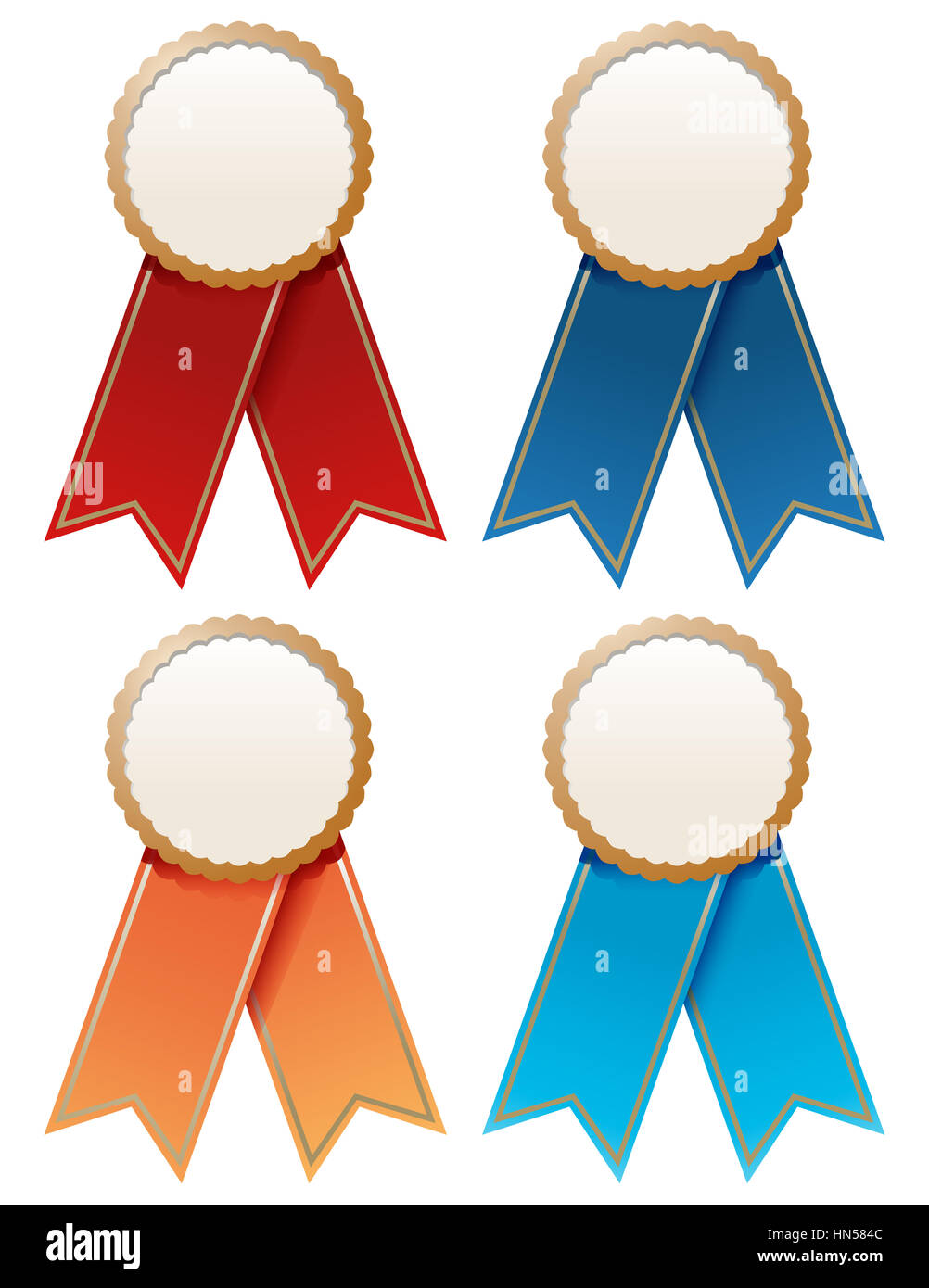 Different design of ribbons in four colors illustration Stock Photo - Alamy