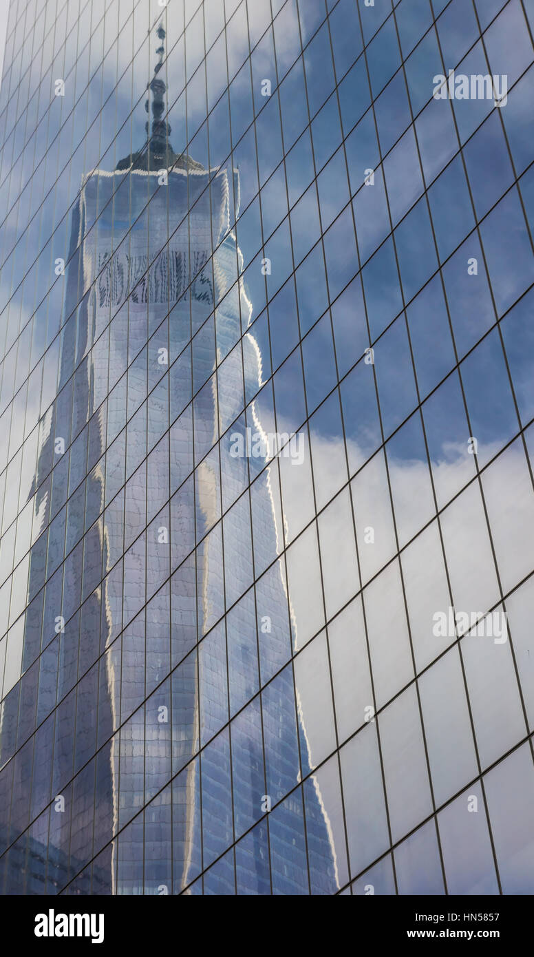 Reflection of the Freedom Tower in New York City, USA Stock Photo - Alamy