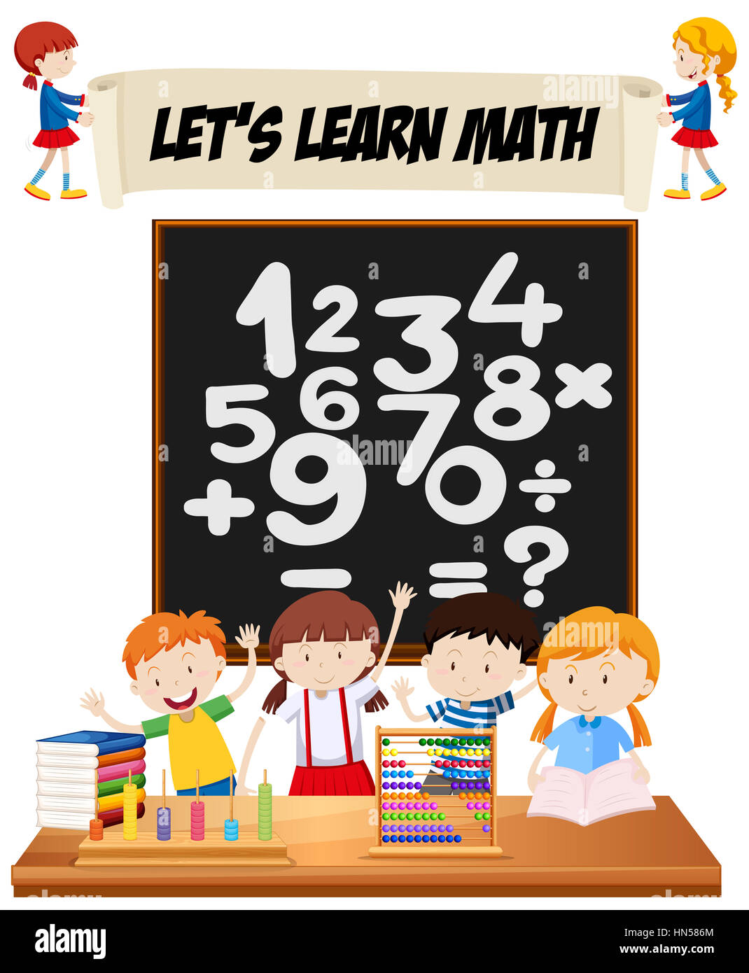 Children learning numbers clipart hi-res stock photography and images ...