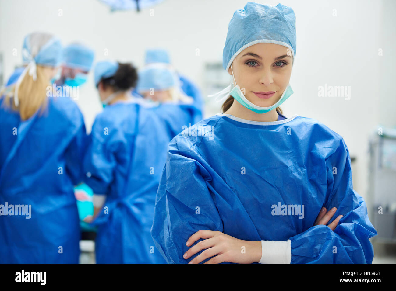 Portrait of young female surgeon Stock Photo - Alamy
