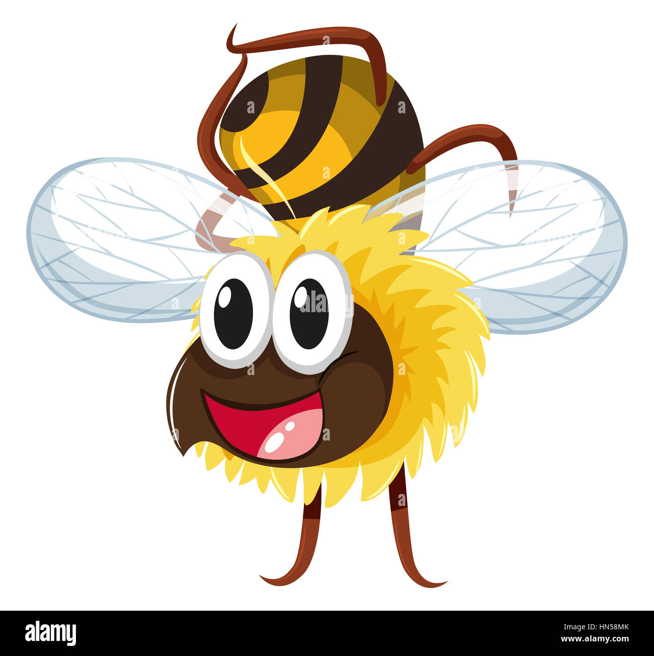 Happy bee flying on Cut Out Stock Images & Pictures - Alamy