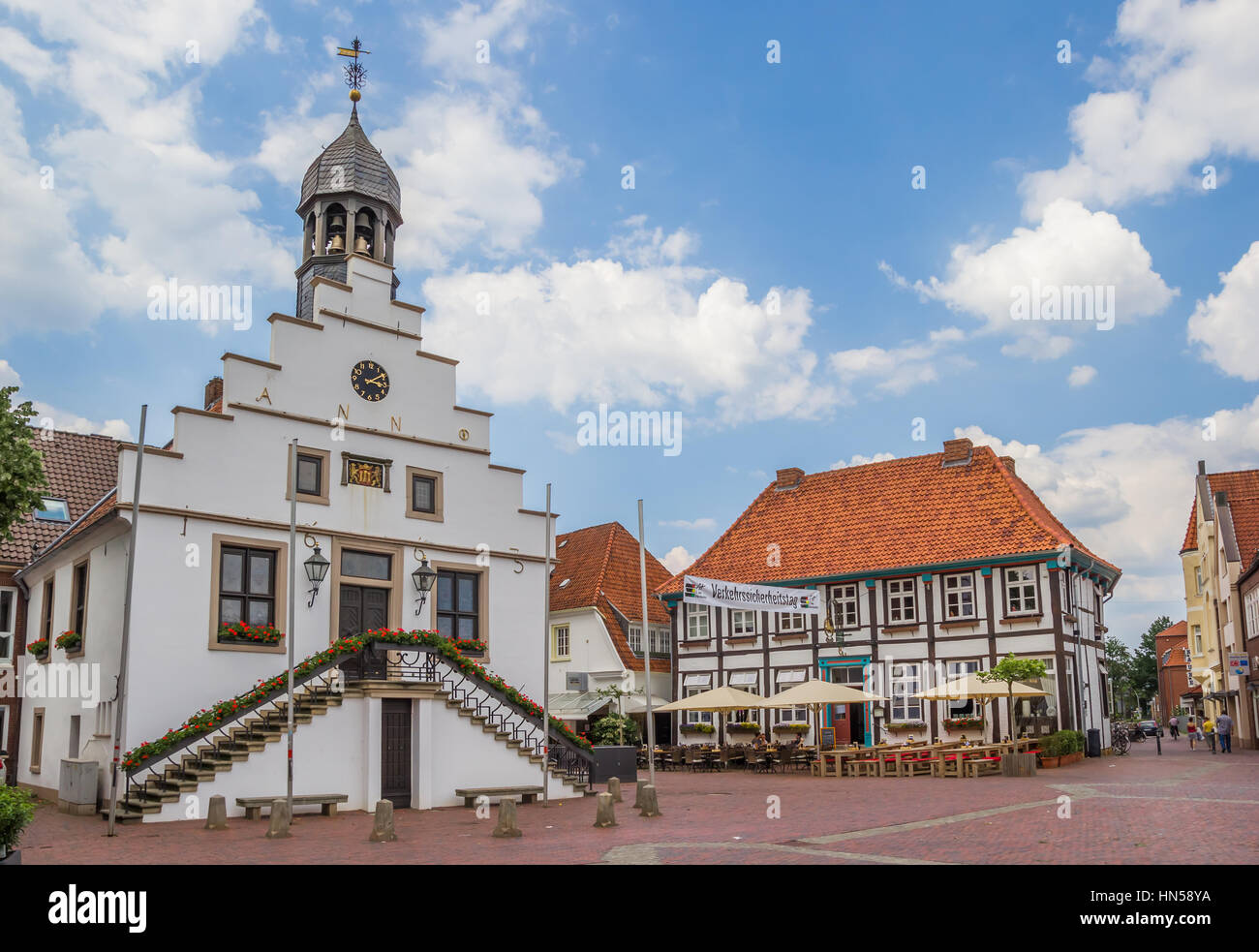 Town hall on the market square of Lingen, Germany Stock Photo - Alamy