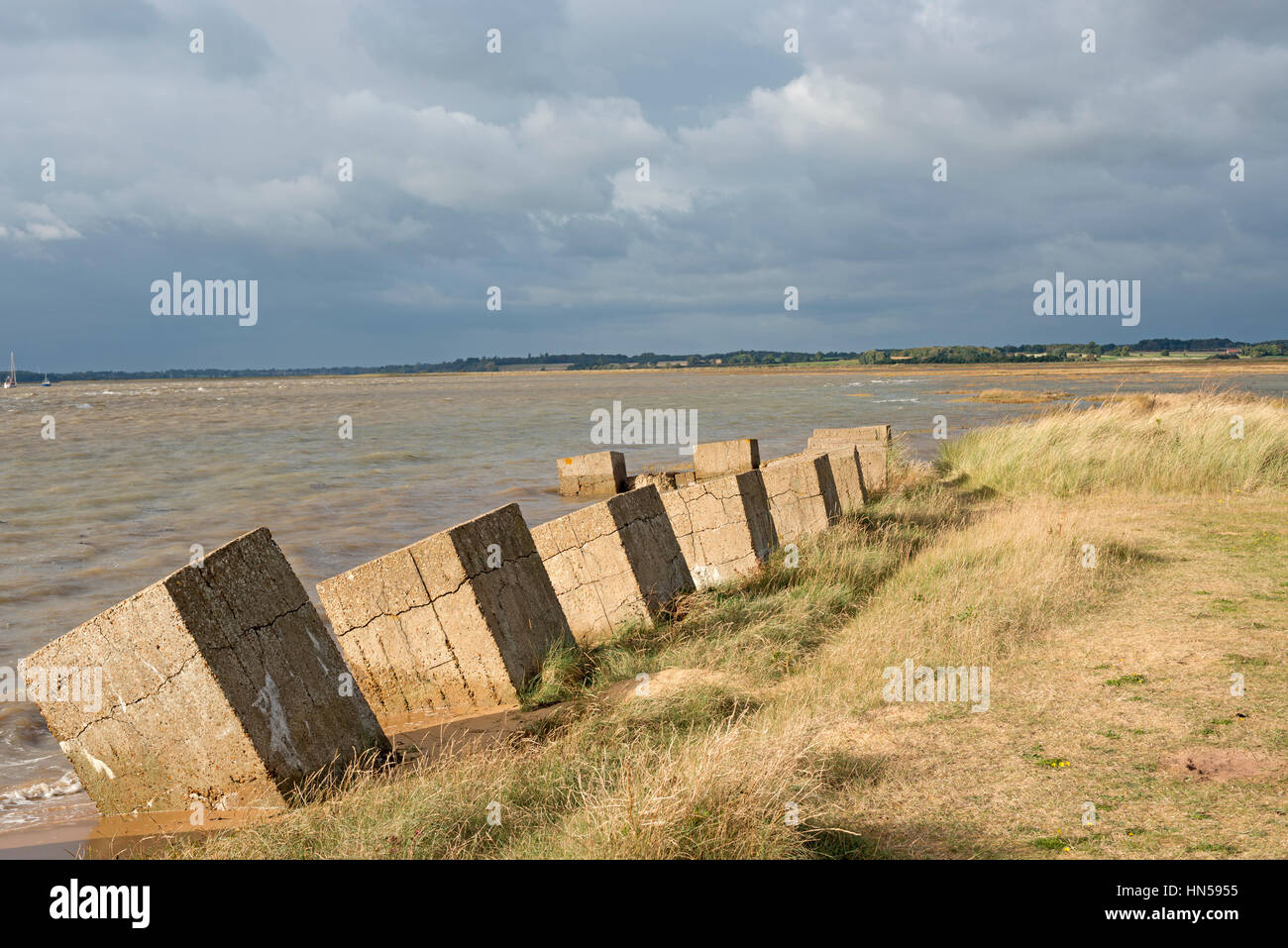 Wartime anti invasion concrete blocks hi-res stock photography and ...