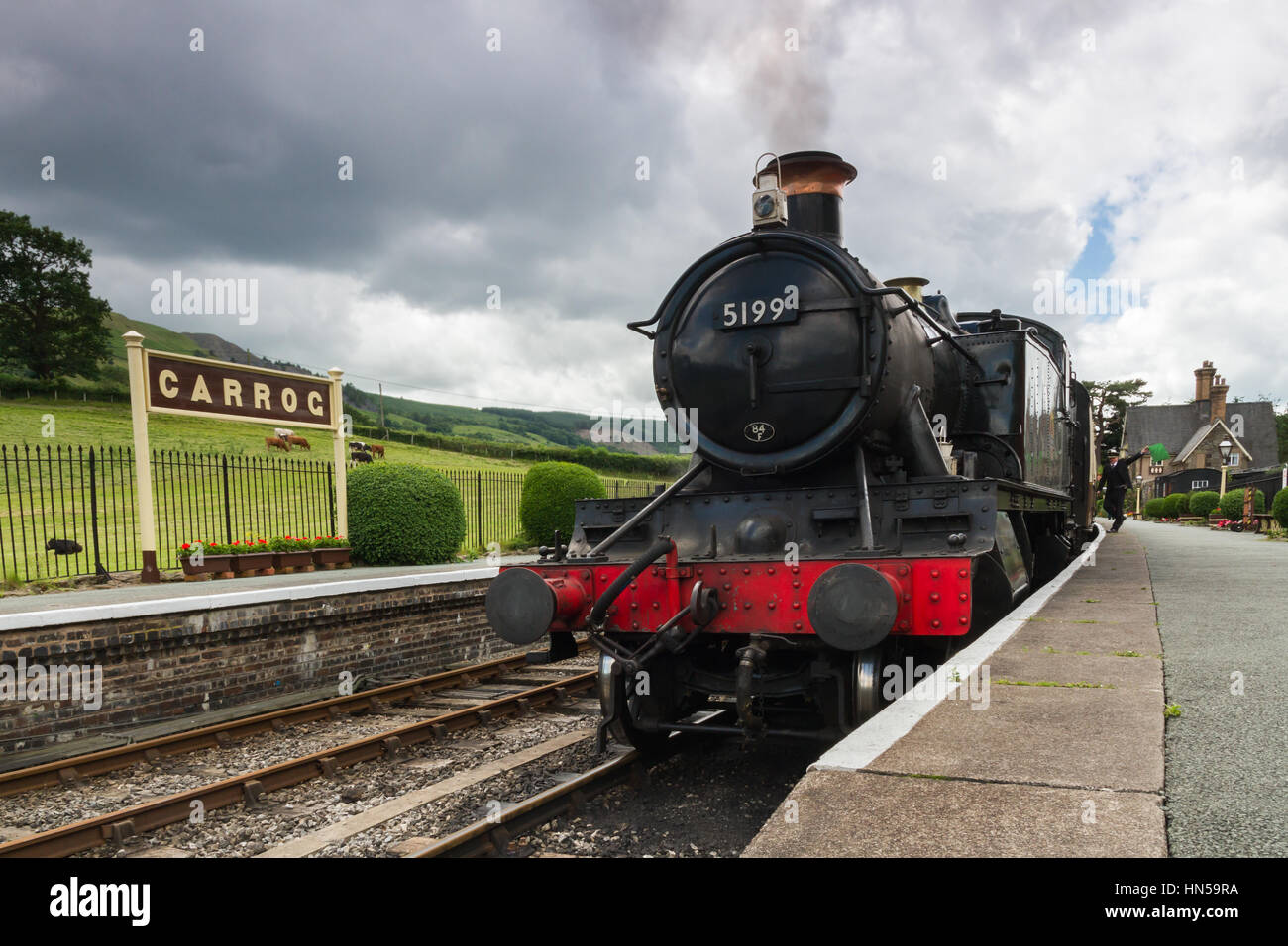 5199 Stanier Steam Engine leaving Carrog Station operated by Llangollen ...