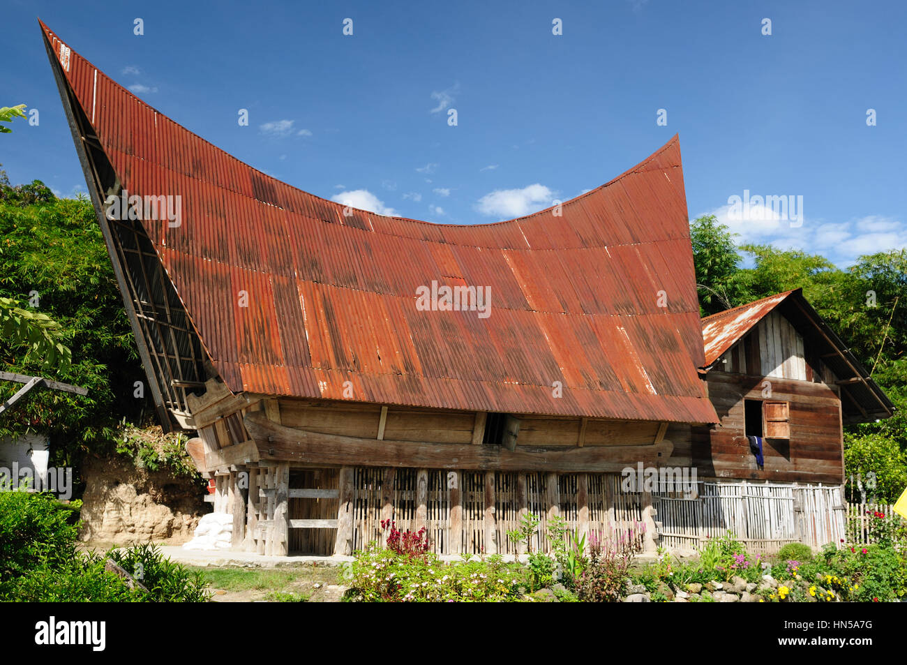 Indonesia, North Sumatra, Batak house on the Samosir island Stock Photo ...