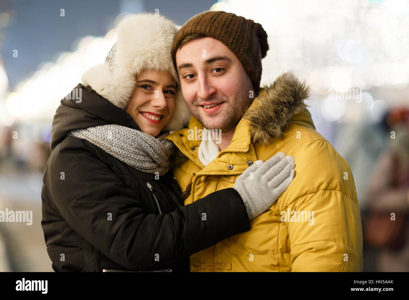 Beautiful lovers on romantic walk Stock Photo - Alamy